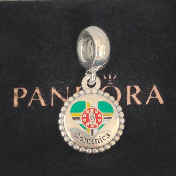 Pandora | Jewelry | Pandora Dominica Flag Map Exclusive Travel Dangle ...